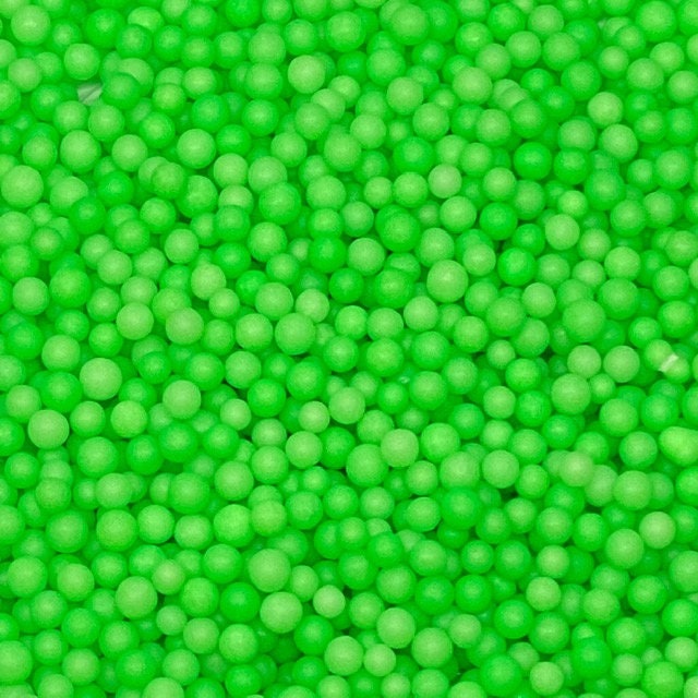 Green GLOW IN DARK 4mm Bead Sprinkles approx 4oz jar – Cake Connection