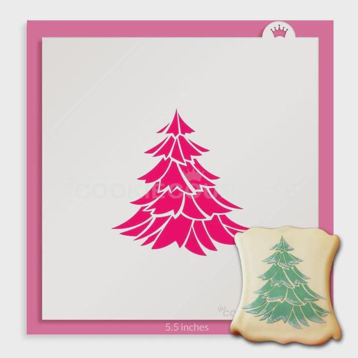 Woodsy Tree Decorating Stencil by Cookie Countess – Cake Connection
